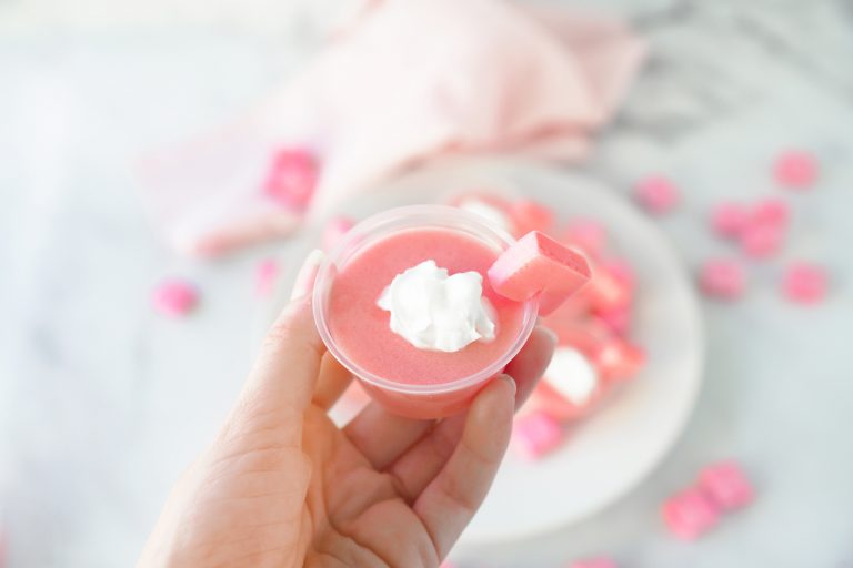 Pink Starburst Jello Shots (Vegan + Virgin Options) - Wow, It's Veggie?!